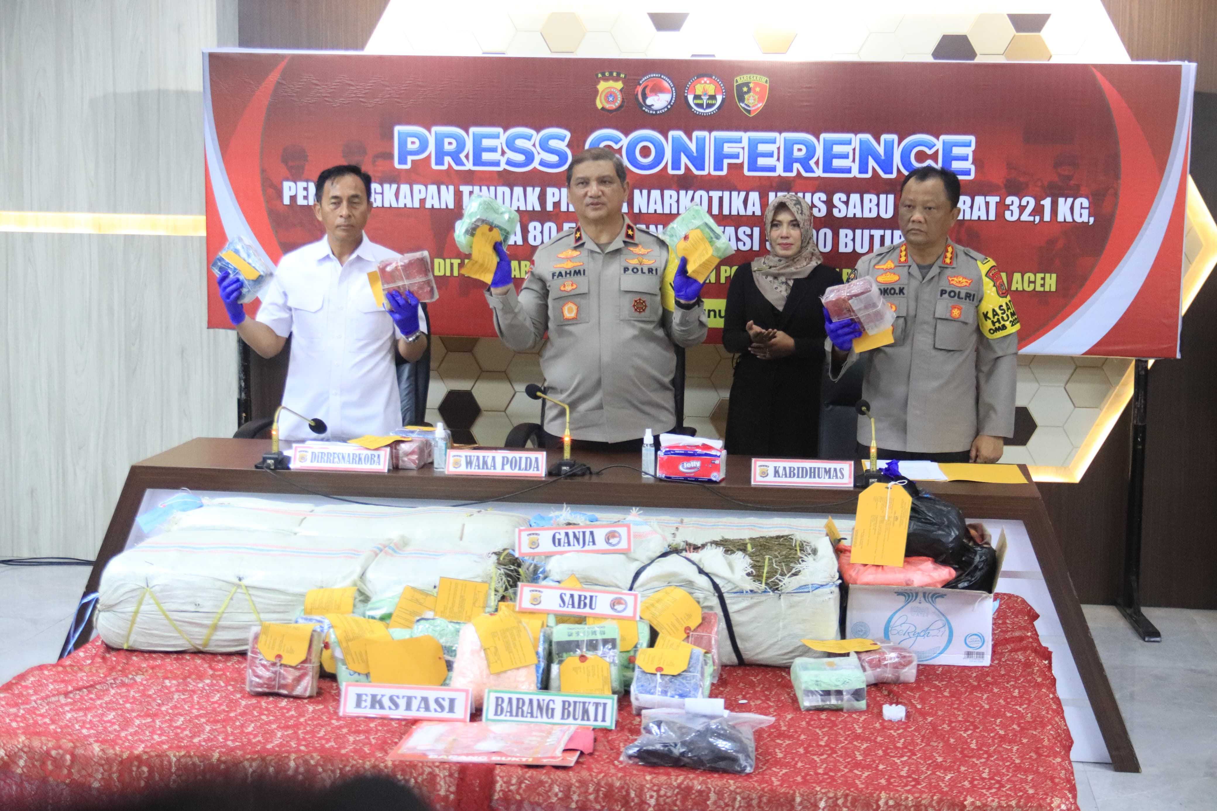 Selama Januari 2024 Polda Aceh Ungkap 46 Kasus Narkotika